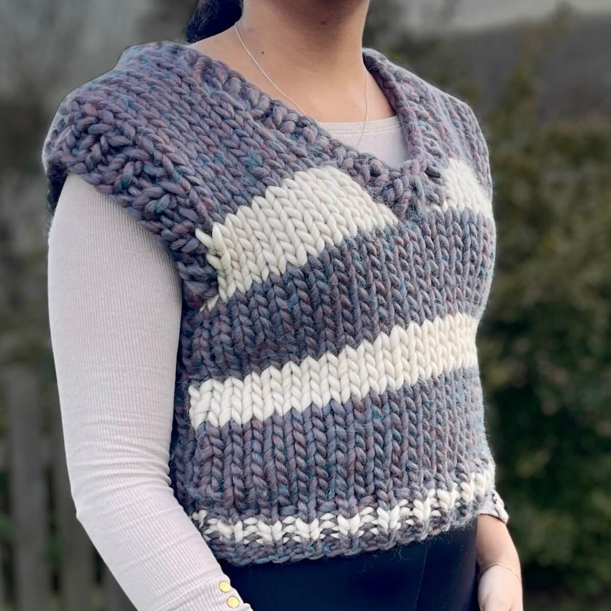 Návod: Pletená vesta z tlusté vlny - KLUBÍČKÁŘ